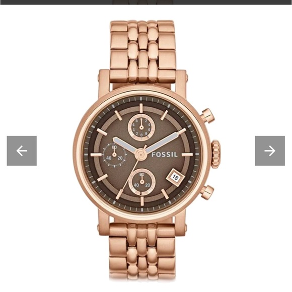 Fossil | Accessories | Fossil Boyfriend Chronograph Brown Dial Rose ...